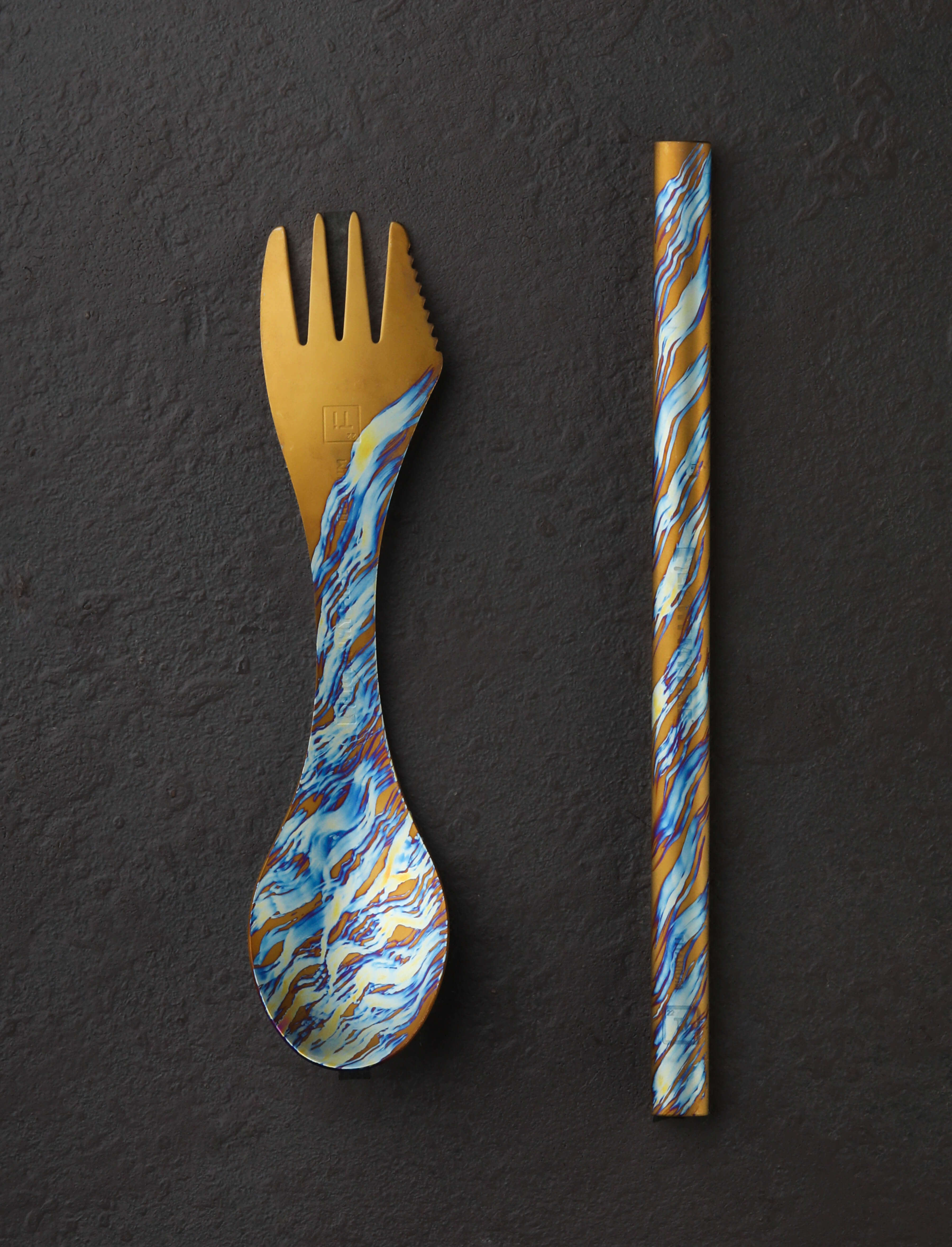 Deluxe Titanium Spork & Straw Set | Eatingtools.com