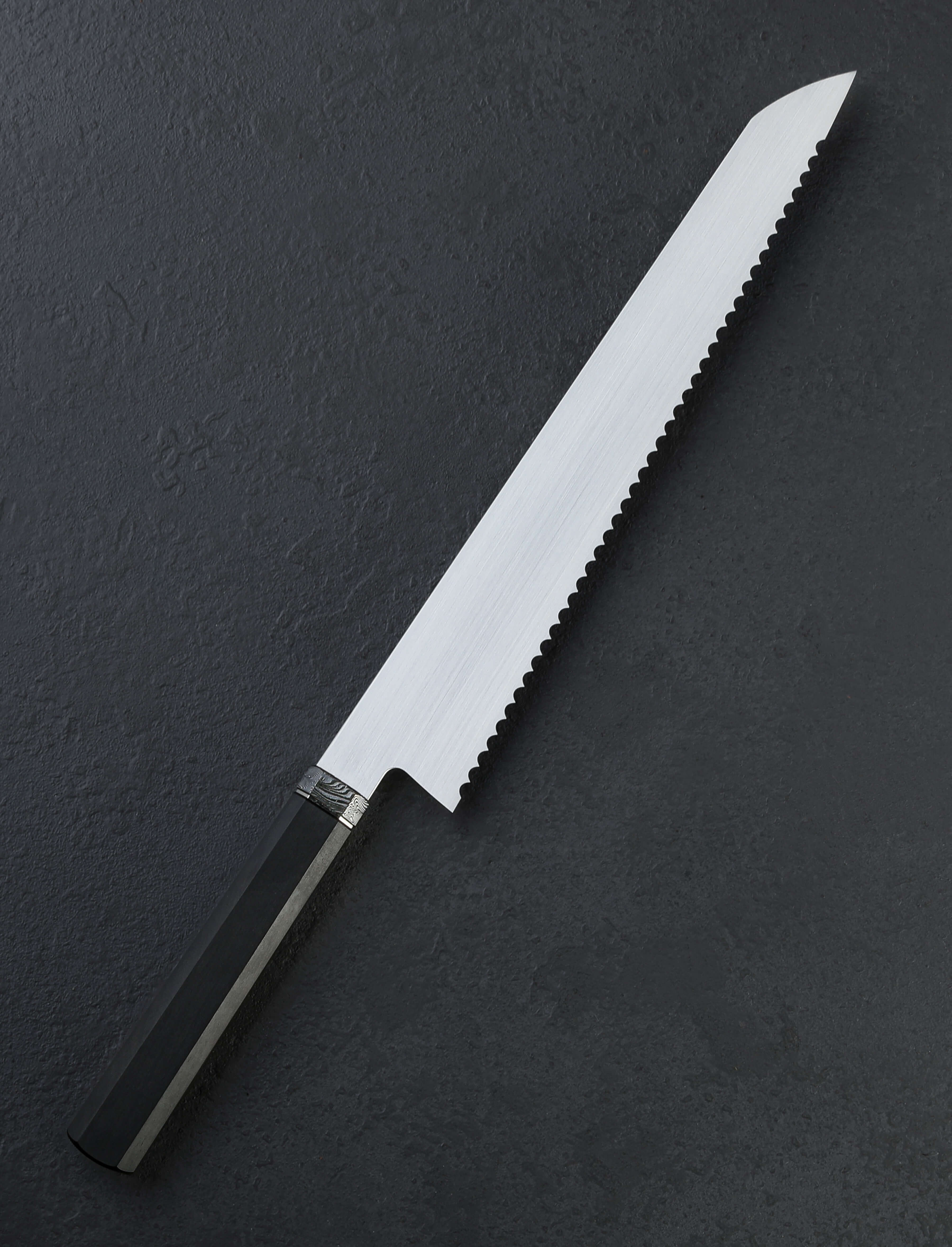 Ebony Damascus Bread Knife 280mm | Eatingtools
