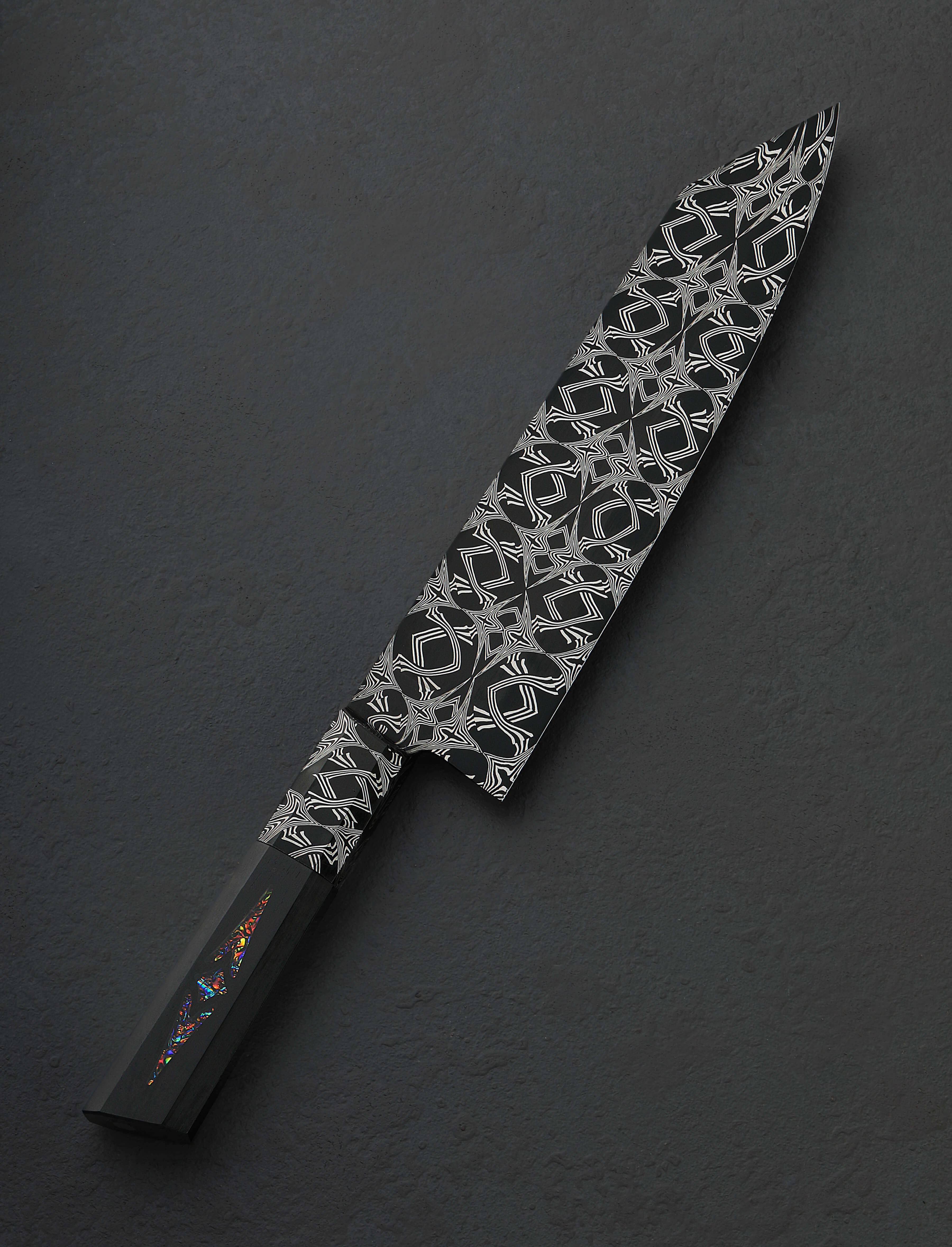 Kaleidoscopic Fire Burl Chef 234mm | Eatingtools