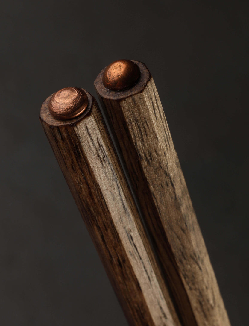 Copper Persimmon Chopsticks & Tinned Rest | Eatingtools