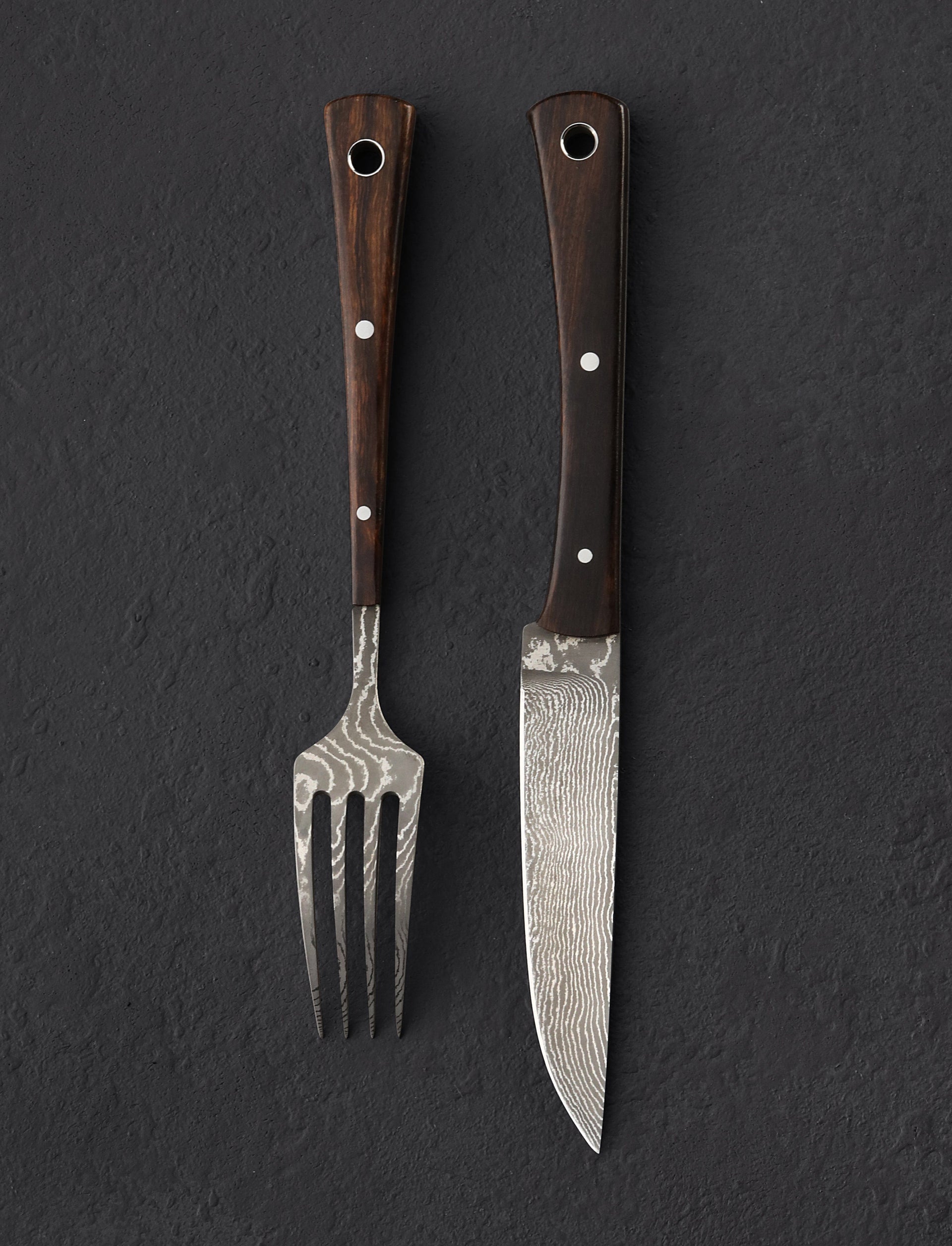 Ironwood Damascus Cutlery Set | Eatingtools.com