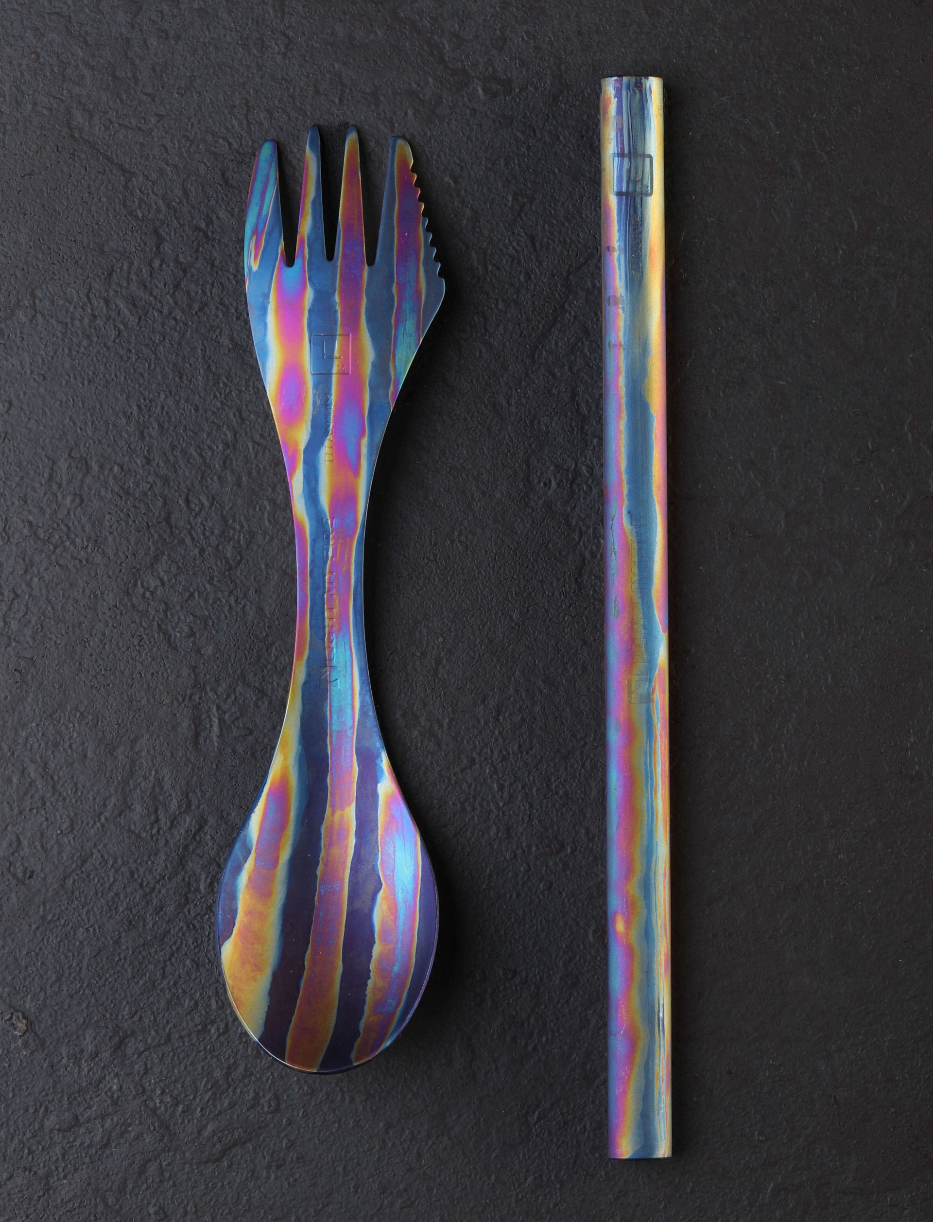 Deluxe Titanium Spork & Straw Set | Eatingtools.com