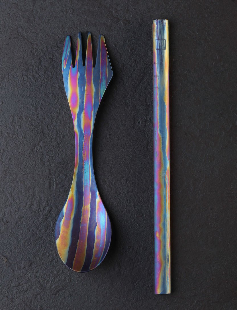 Deluxe Titanium Spork & Straw Set | Eatingtools