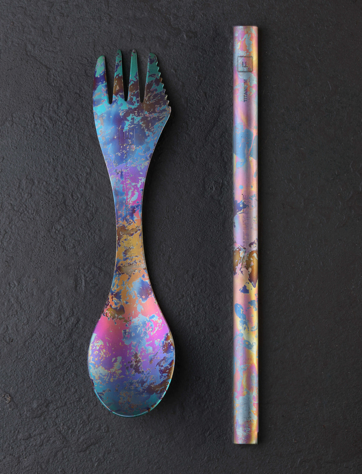 Deluxe Titanium Spork & Straw Set | Eatingtools.com