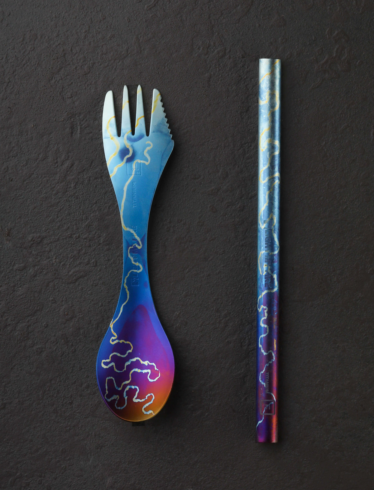 Deluxe Titanium Spork & Straw Set | Eatingtools.com