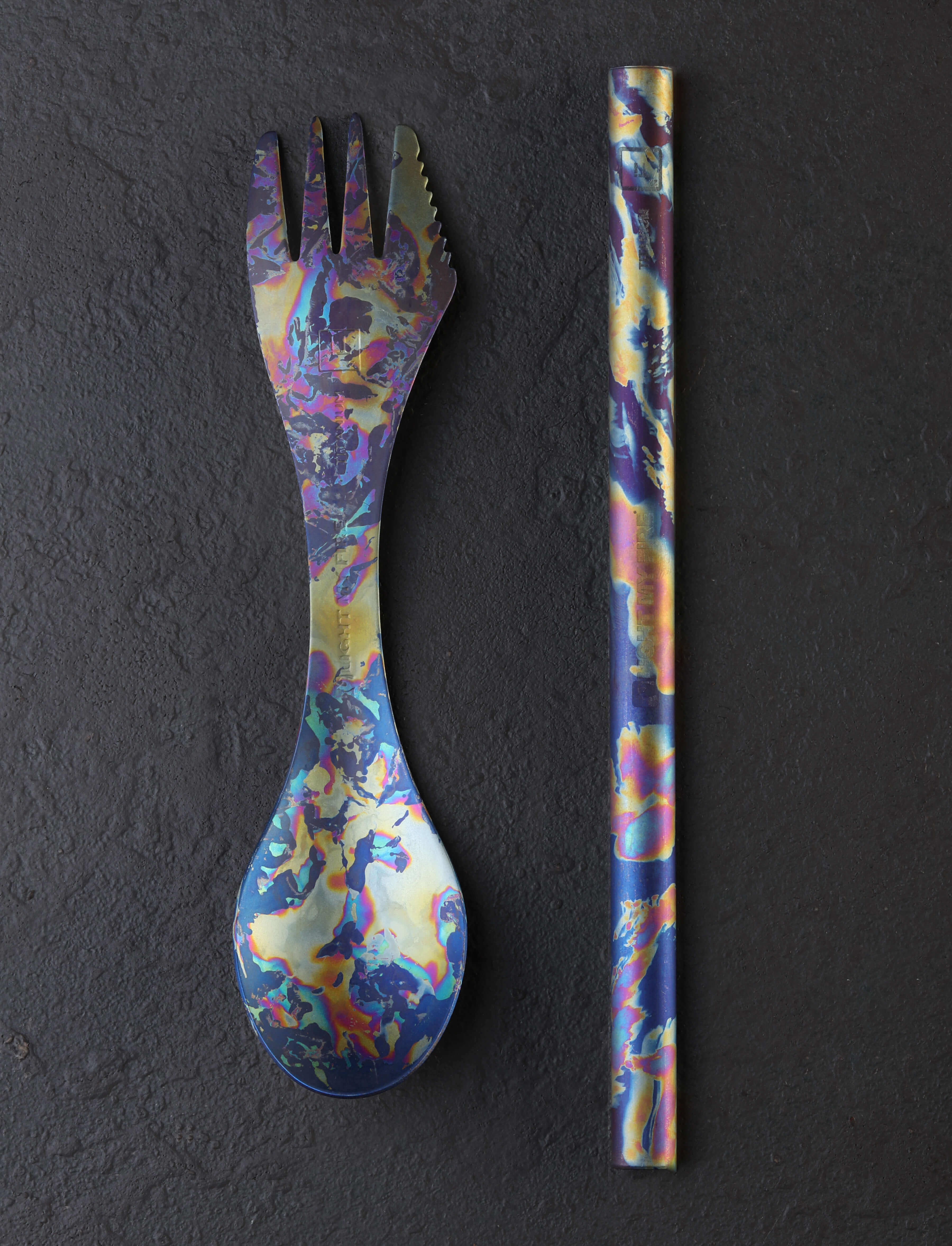 Deluxe Titanium Spork & Straw Set | Eatingtools.com