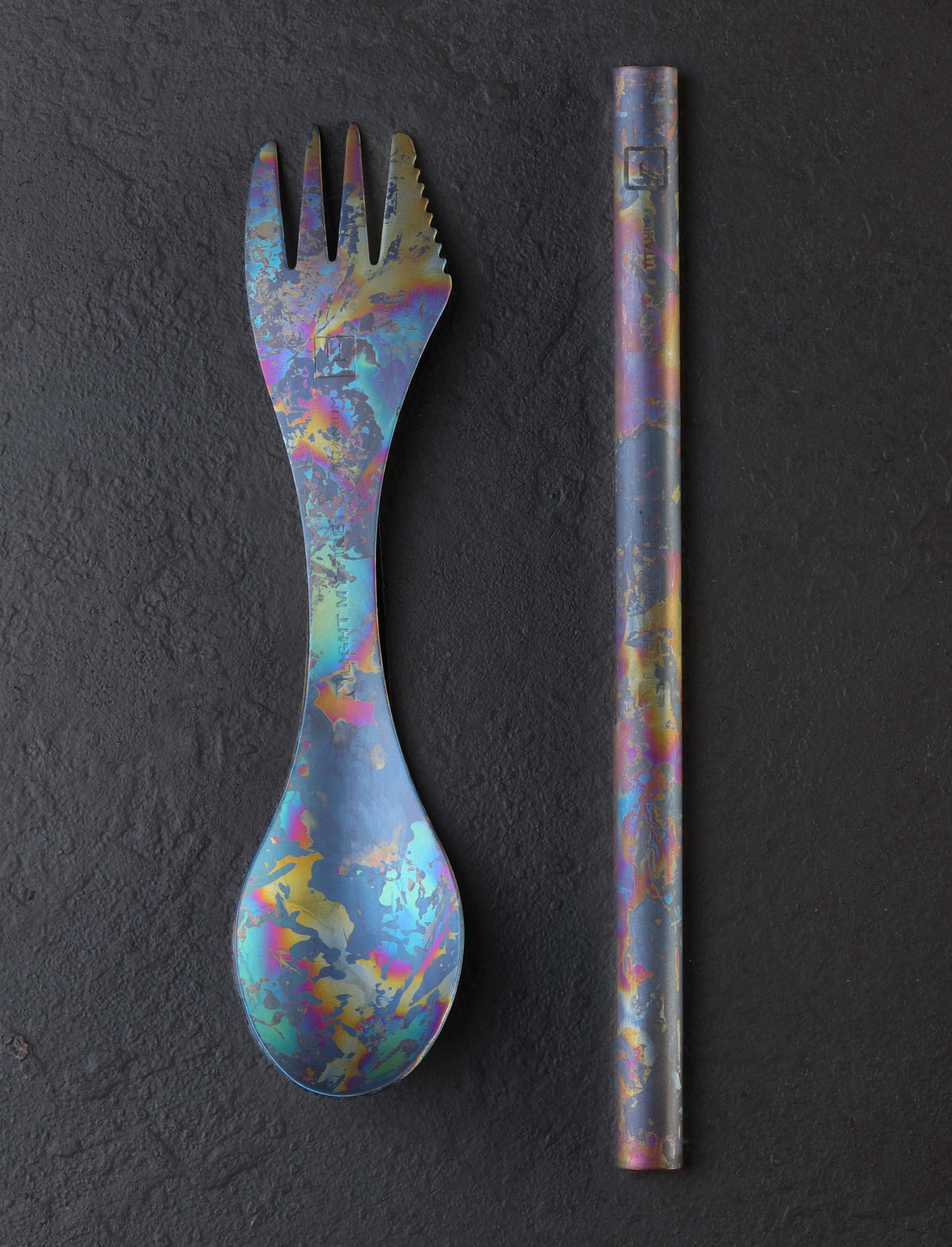 Deluxe Titanium Spork & Straw Set | Eatingtools.com