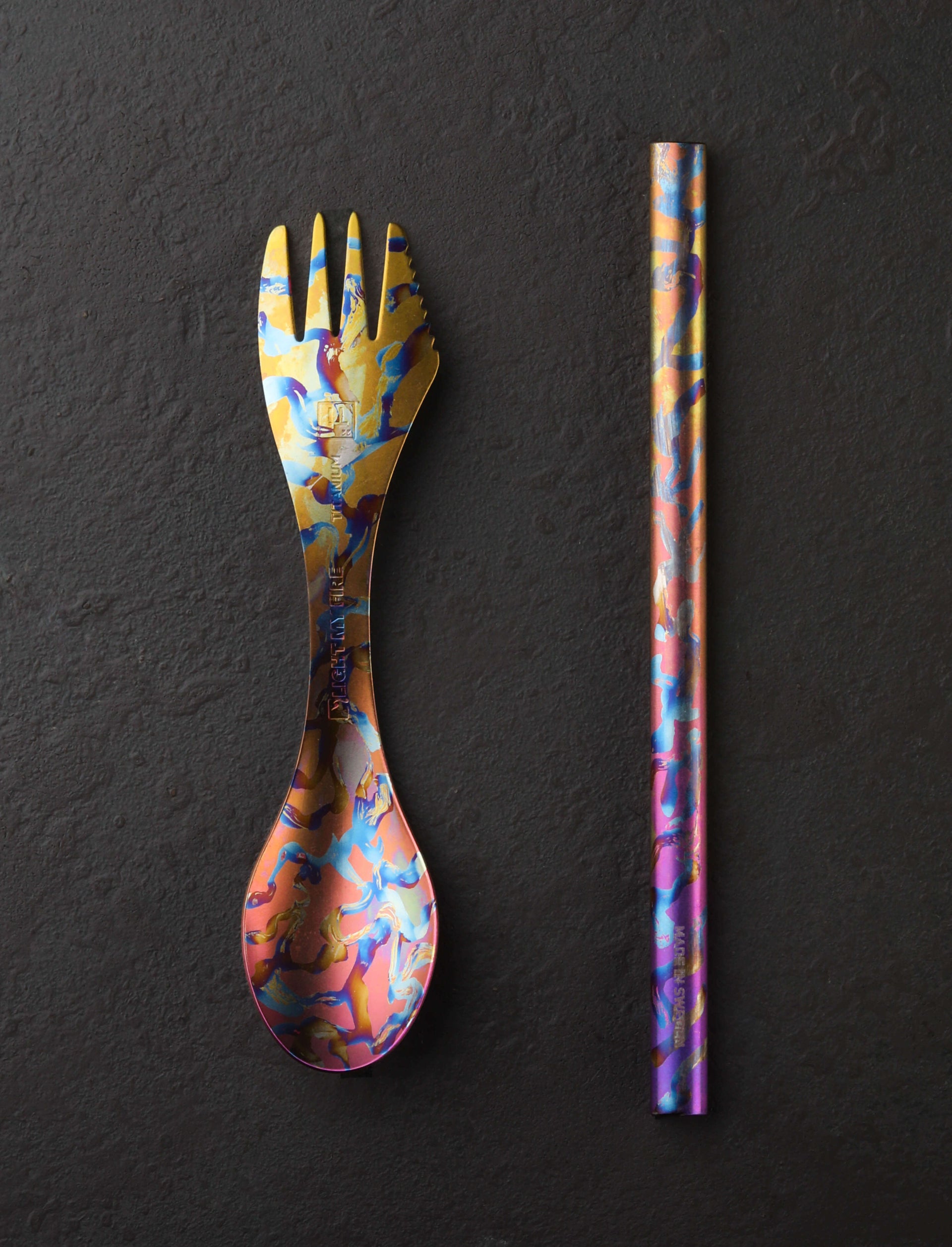 Deluxe Titanium Spork & Straw Set | Eatingtools.com