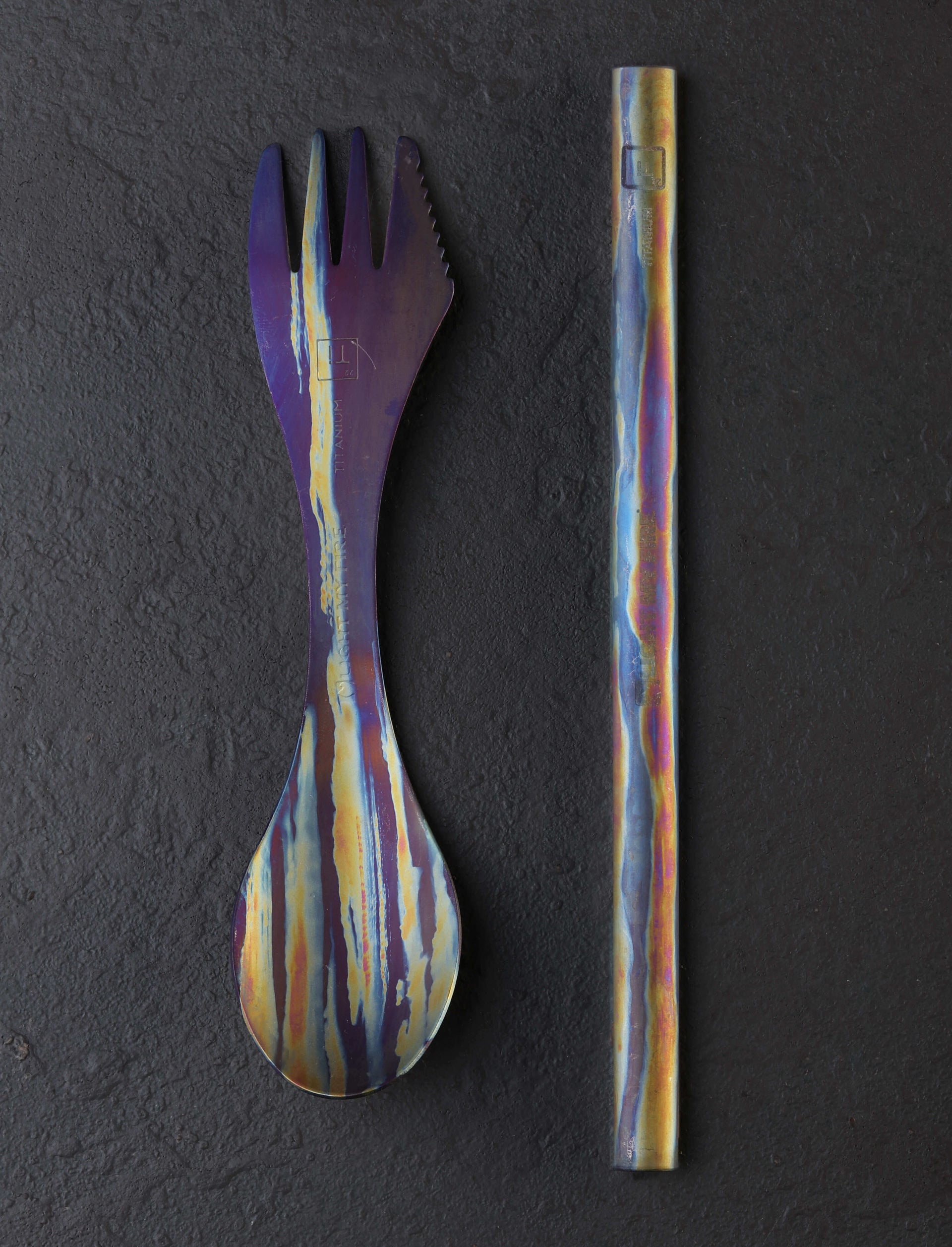 Deluxe Titanium Spork & Straw Set | Eatingtools.com