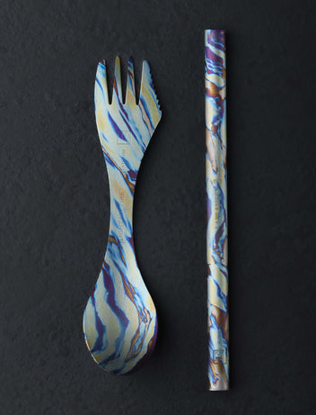 Deluxe Titanium Spork & Straw Set | Eatingtools