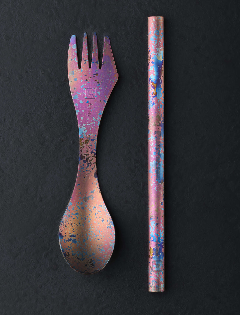 Deluxe Titanium Spork & Straw Set | Eatingtools